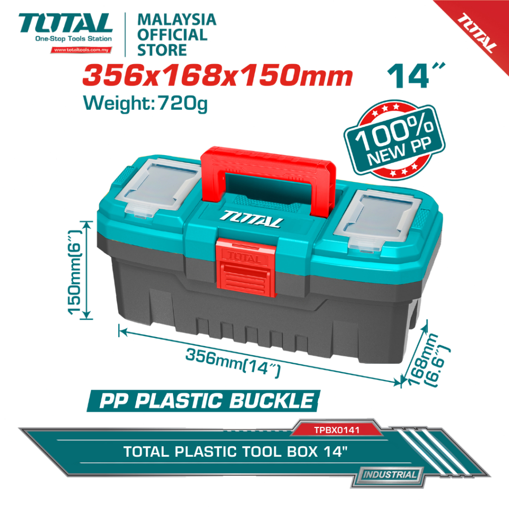 Total Plastic Tool Box 14" ( Tpbx0141 / Tpbx0142 ) | Shopee Malaysia