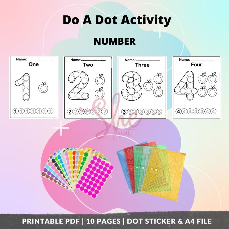 DO A DOT NUMBER (1-10) ACTIVITY WORKSHEET FOR KIDS MONSTESSORI ACTIVITY ...