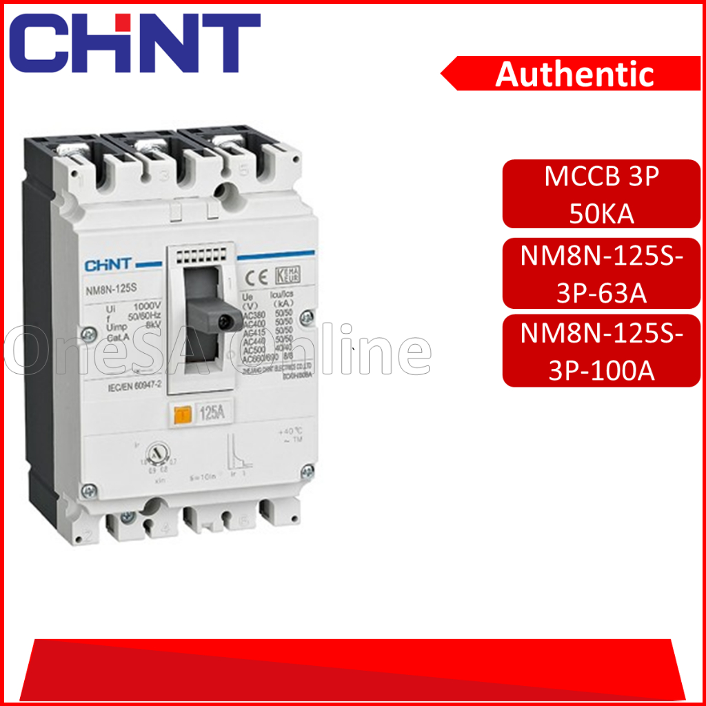 CHINT MCCB 3P 50KA(NM8N-125S-3P-63A,100A) | Shopee Malaysia