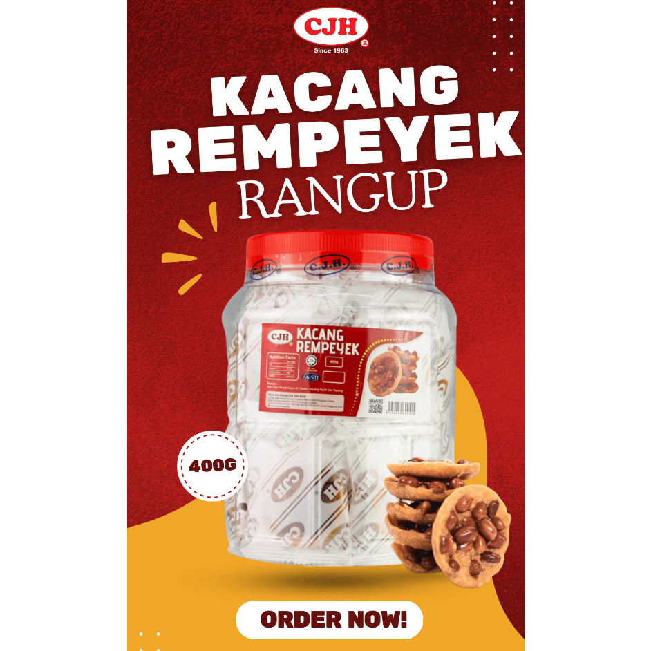 Kacang Rempeyek Rangup CJH Individual Pack 400g/600g [Handmade][HALAL ...