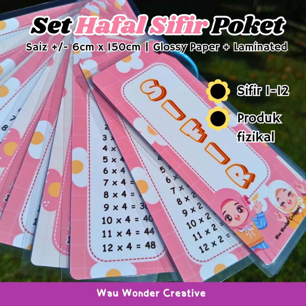 Set Hafal Sifir untuk Kanak-kanak Saiz Bookmarks | Shopee Malaysia