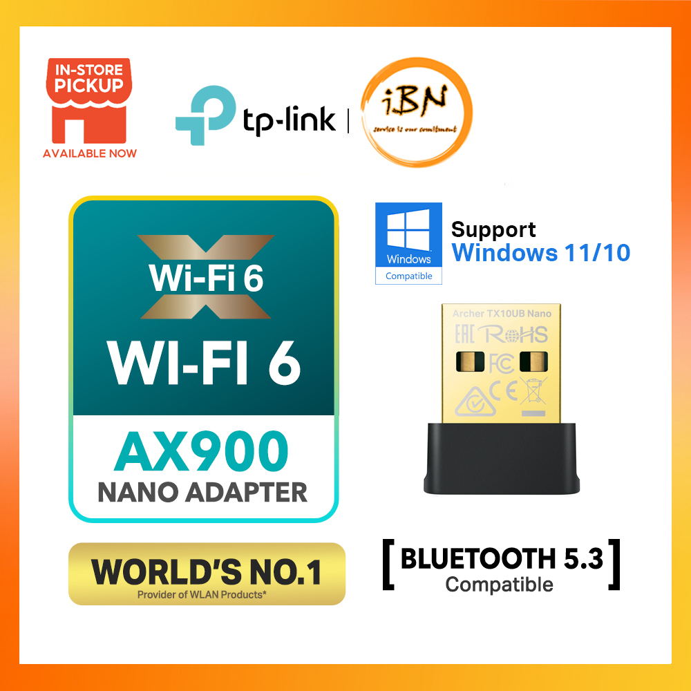 TP-Link Wi-Fi 6 AX900 Wireless USB Adapter Bluetooth 5.3 Archer TX10UB ...