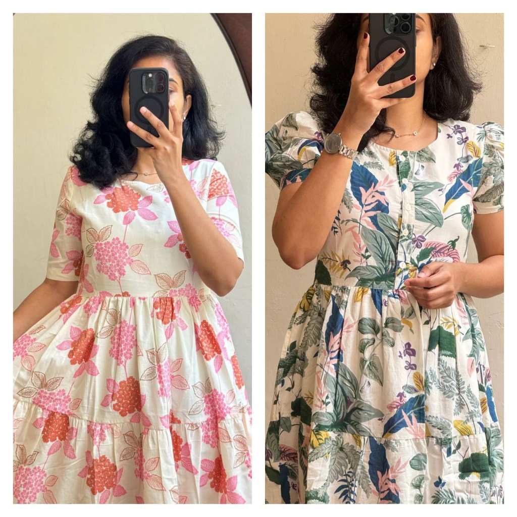 Charming Full-Flare Printed Frock with Beautiful Floral Print | Shopee ...