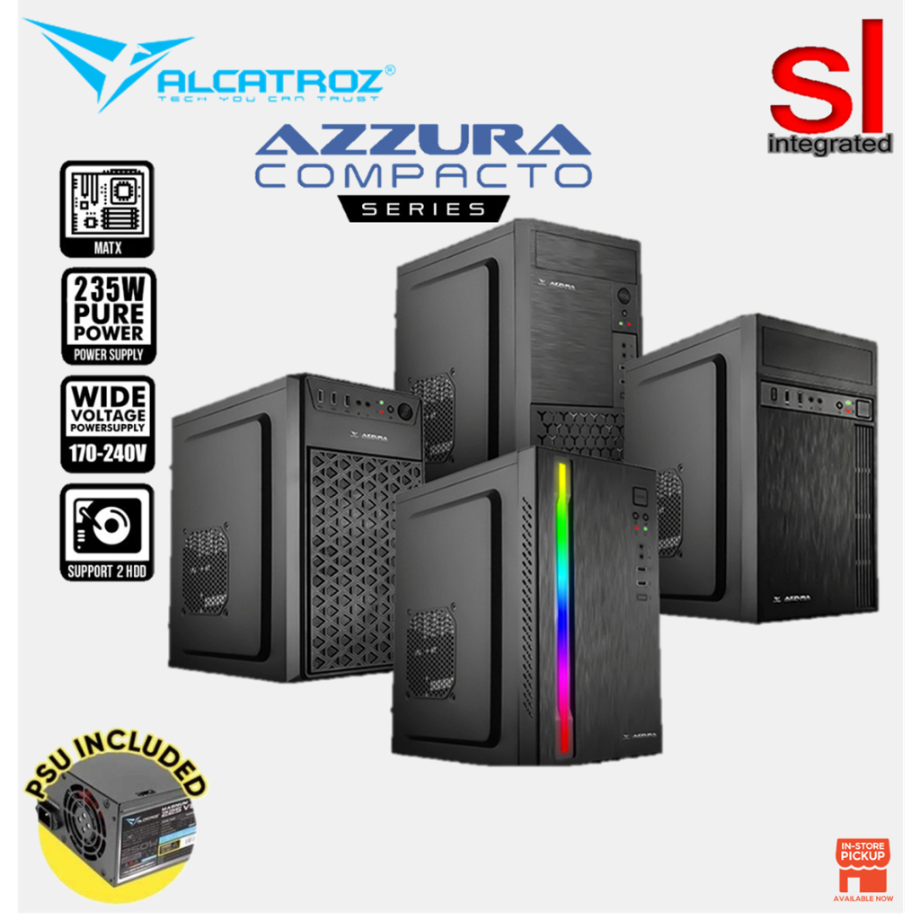 Alcatroz Azzura COMPACTO Series M-ATX Case with 235W Power Supply ...