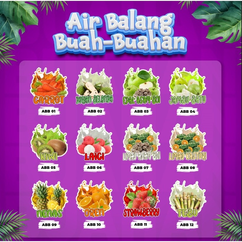 STICKER AIR BALANG SAIZ 10X10 INCI (PELBAGAI DESIGN DAN JENIS AIR ...