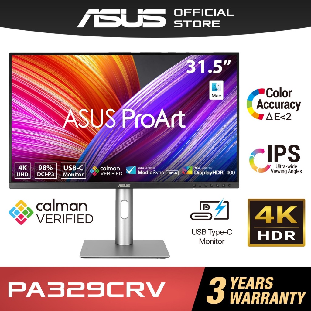 ASUS ProArt PA329CRV 4K Professional Monitor Display – 32-inch, IPS, 4K ...