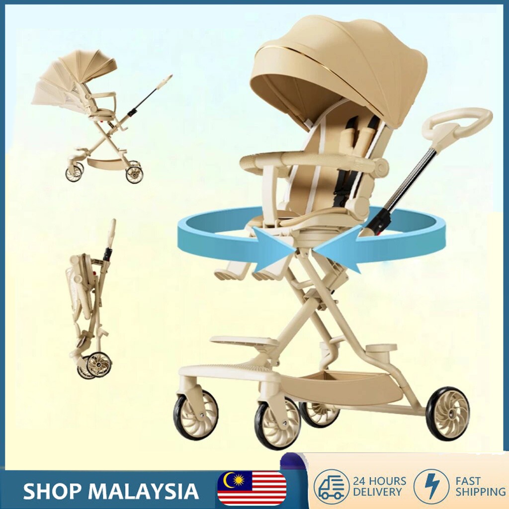 Baby Stroller Easy To Fold Portable Sit And Lie Down Reversible Two Way ...