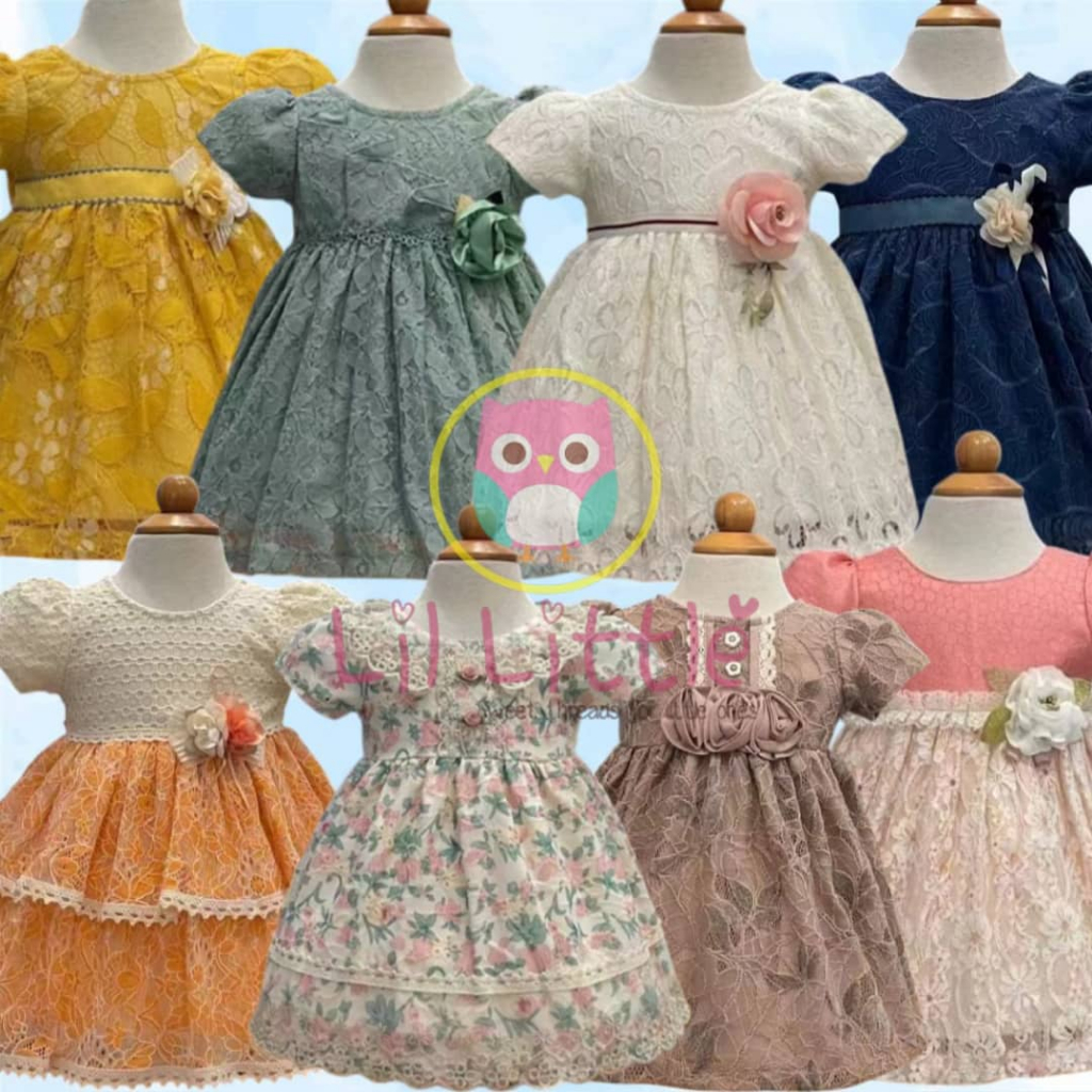 Little Cutie BGD60 Newborn Baby Girl Gown Baby Girl Lacey Dress (Gaun ...