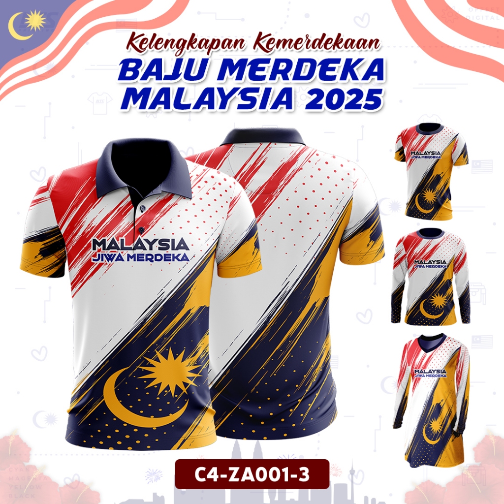 🌸READY DESIGN🌸(𝟎𝟑) BAJU SUBLIMATION MERDEKA 2025 - KAIN MICROFIBER ...