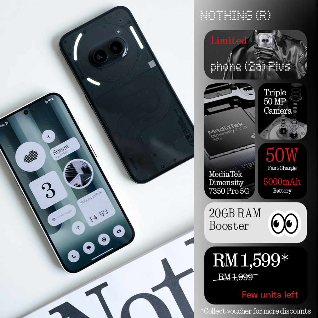 [LAST] Nothing Phone (2a) Plus | Dimensity 7350 Pro 5G | Triple 50MP Camera | 5000mAh + 50W | 6. ...