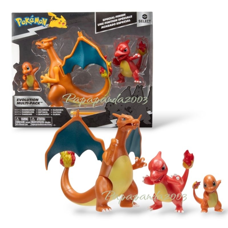 Pokemon Select Evolution 3 Pack Charizard, Charmeleon & Chamander ...