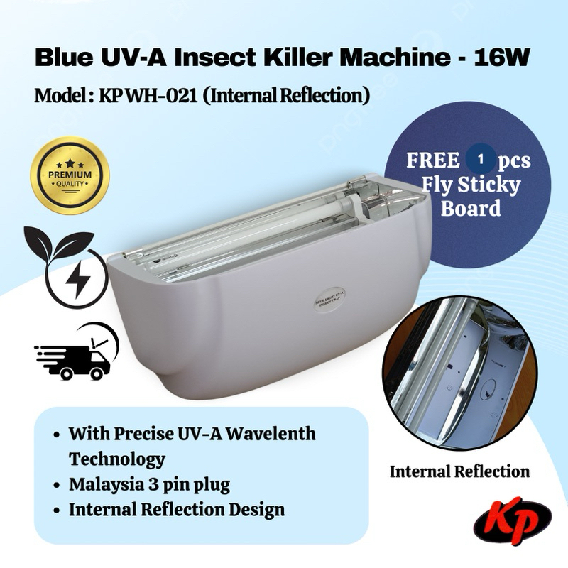 KP WH-021 Blue UV-A Fly Trap Machine - 16W /Internal Reflection/Insect ...