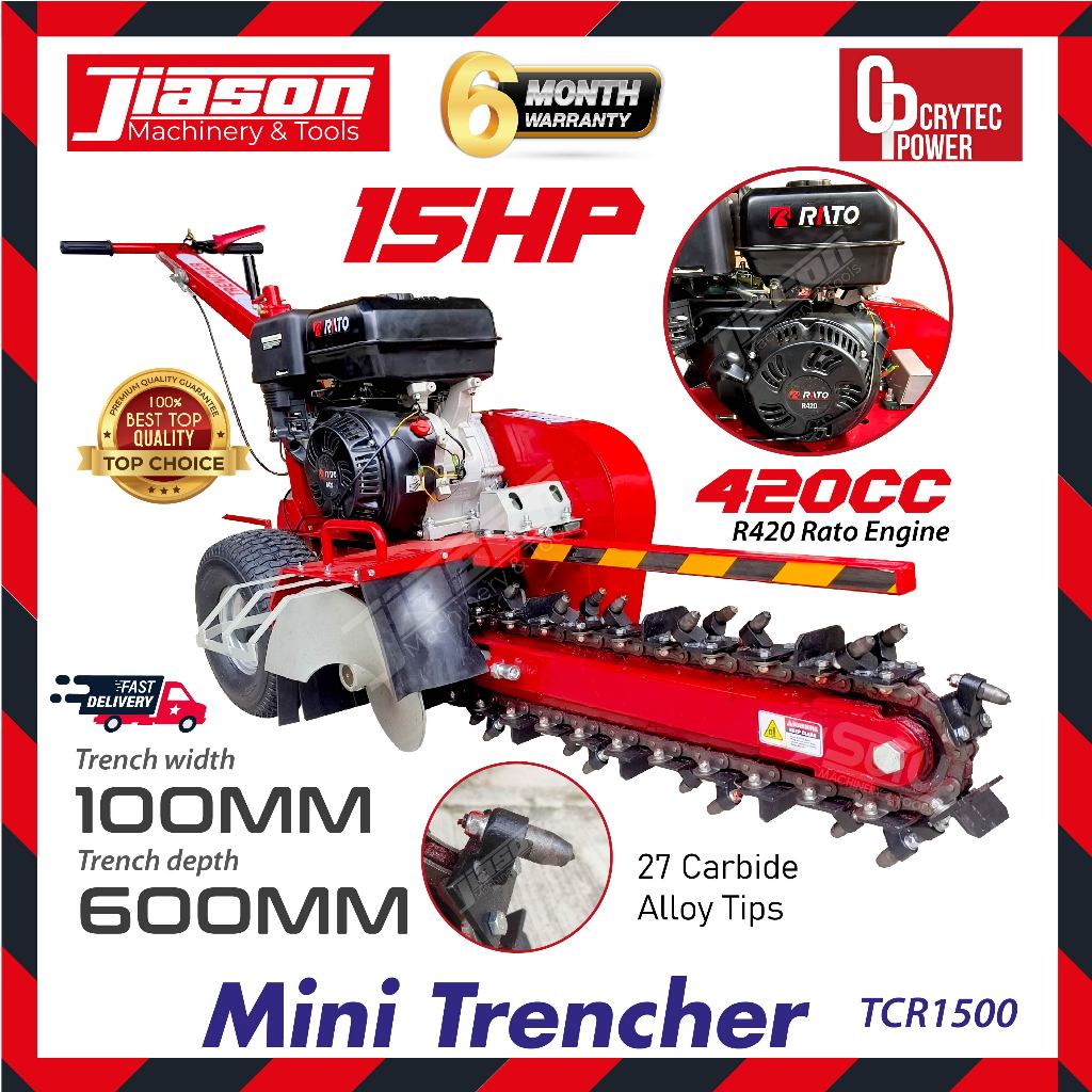 CRYTEC TCR1500 15HP Mini Trencher 9.1kW | 420CC | Rato R240 Engine ...