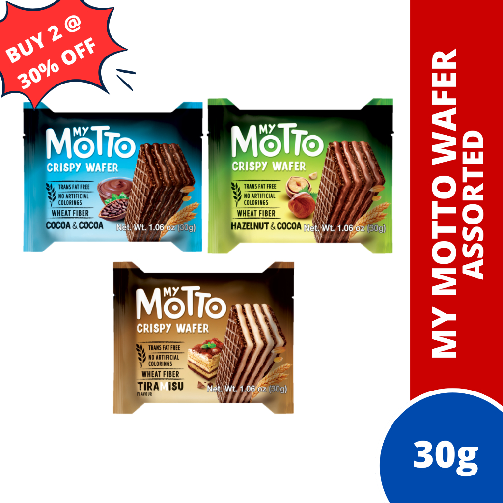 My Motto Crispy Two-Piece Wafer 30g - Assorted (Cocoa & Cocoa ...