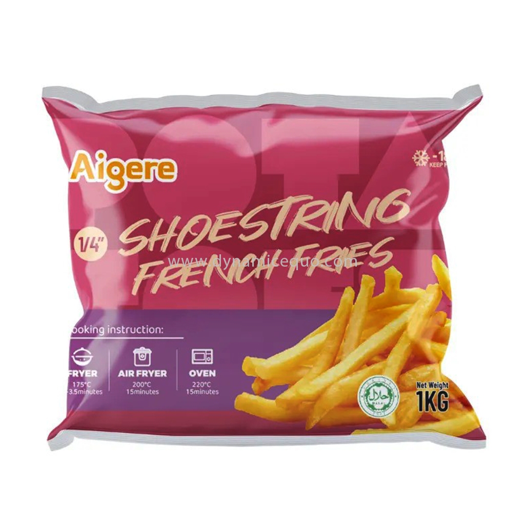 [Frozen] AIGERE French Fries Shoestring 1KG HALAL 1/4' Shoestring ...