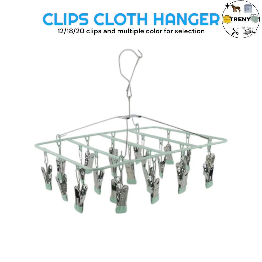 Stainless Steel Round Drying Rack Sock Clip Hanger Clothes Hanger 20 ...