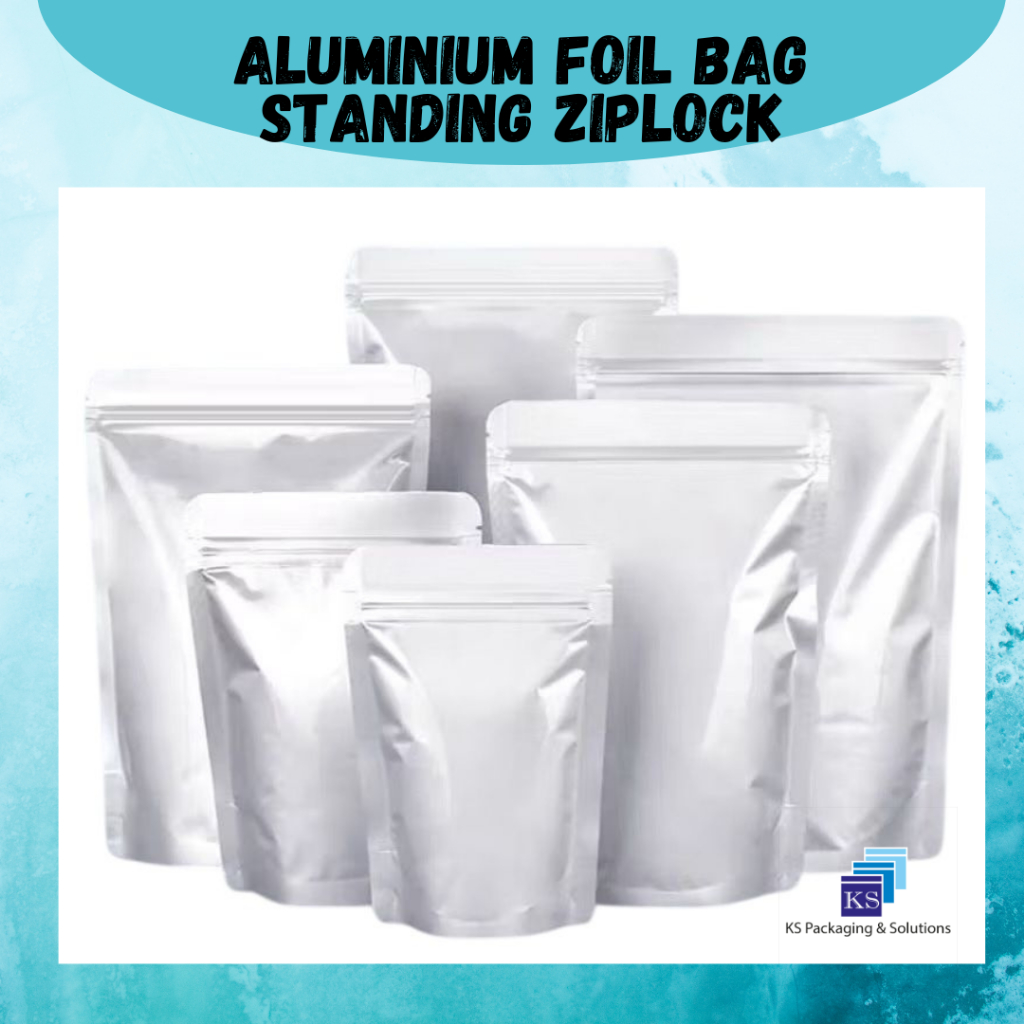 (50pcs) Aluminium Foil Standing Zip Lock Bag / Aluminium Foil Stand ...