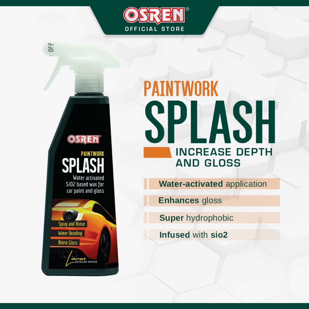 OSREN Luminous Paintwork Splash (545ml) - Sio2 Enhanced Spray and Rinse ...