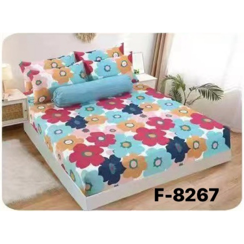 CADAR/BEDSHEET FITTED 3IN1 flower colour cadar getah keliling queen ...