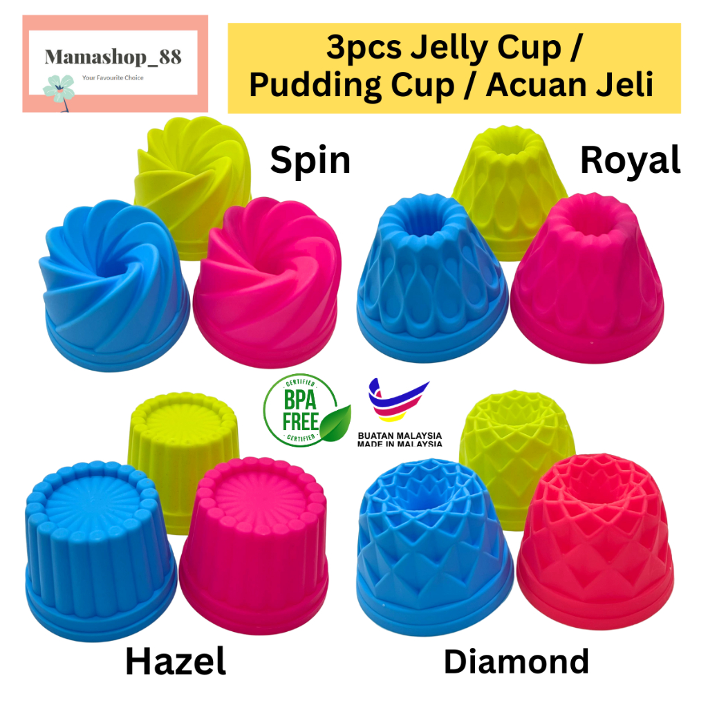 MAMASHOP 3pcs Jelly Cup/Jelly Mould/ Muffin Cup/ Pudding Cup/ Acuan ...