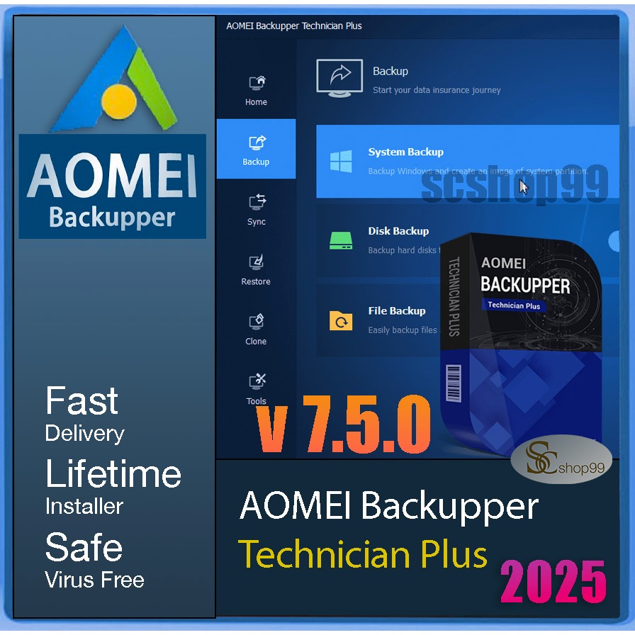 AOMEI Backupper 7.5.0 Technician Plus l 𝐋𝗮𝘁𝗲𝐬𝘁 May 𝟐𝟎𝟐5 l 𝐅𝐮𝐥𝐥 𝘃𝗲𝗿𝘀𝗶𝗼𝗻 | 𝗪𝗶𝗻𝗱𝗼𝘄𝘀 | Shopee Malaysia