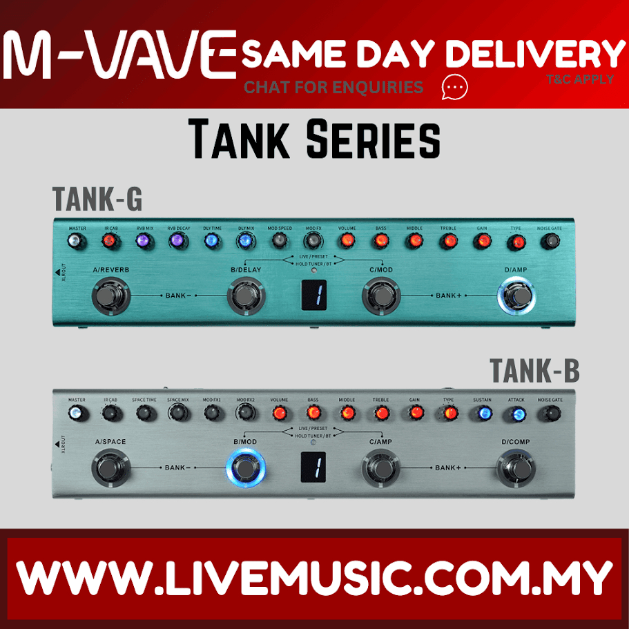 M-vave Tank-G Tank-B Rechargeable Guitar Multi Effects Pedal ( TankB ...