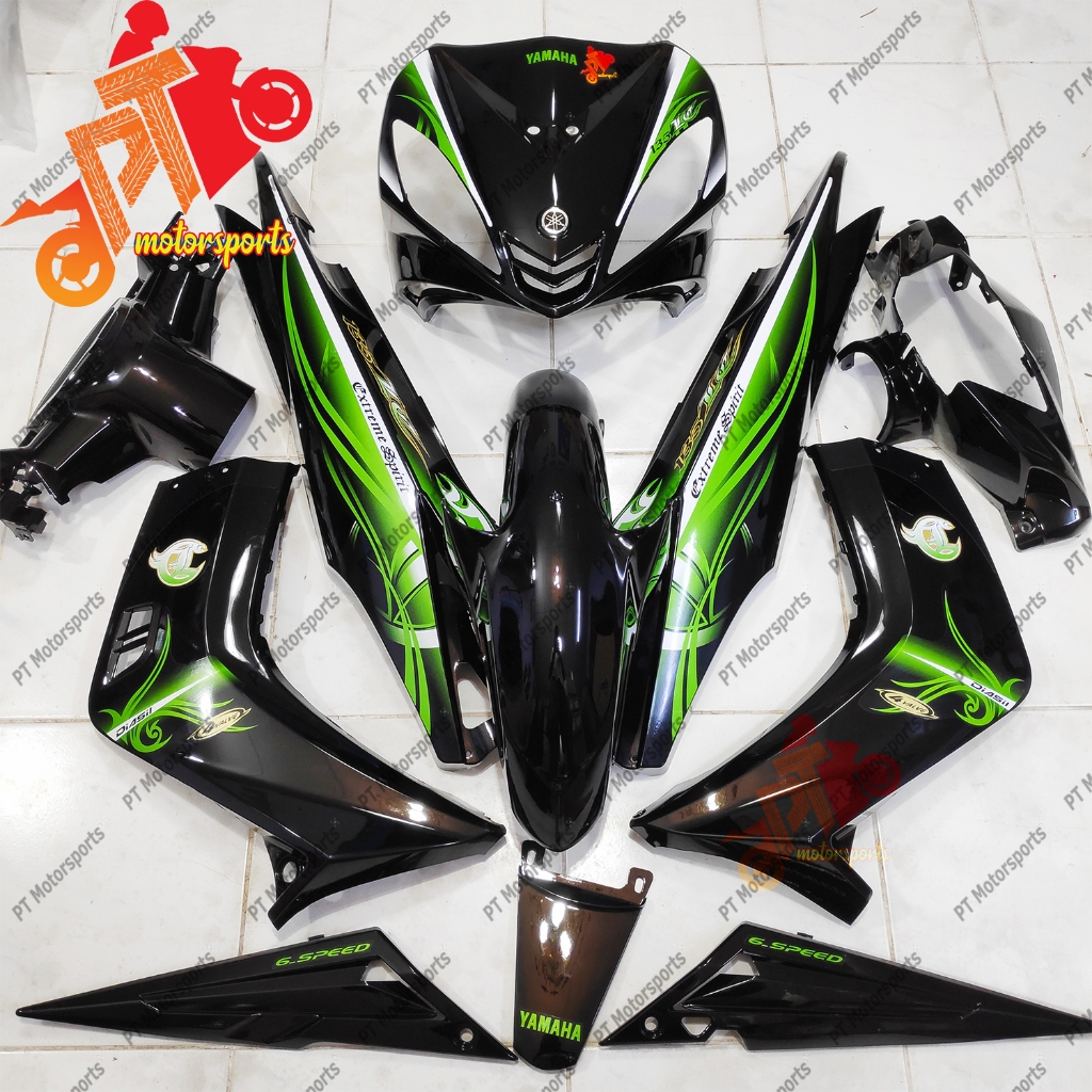 LC 135 V1 Cover Set Bodyset Batik Hitam Hijau Black Green LC V1 New Design 2K Tanam No 5 ...