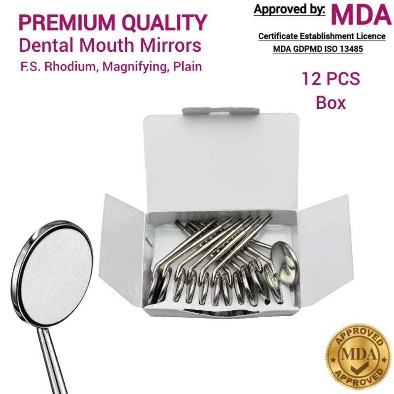 12 PCS Dental Mirrors Mouth Mirror Front Surface - Magnifying - Plain ...