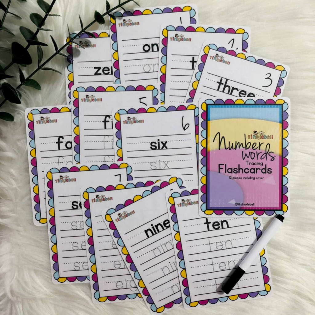 Number Words Tracing Flashcards | Shopee Malaysia