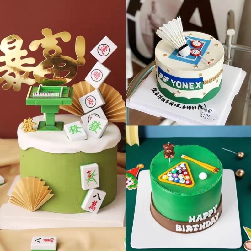 Twosecret5024 FF CL Badminton Snoker Mahjong Poker Cake Topper 麻将/扑克牌/發 ...
