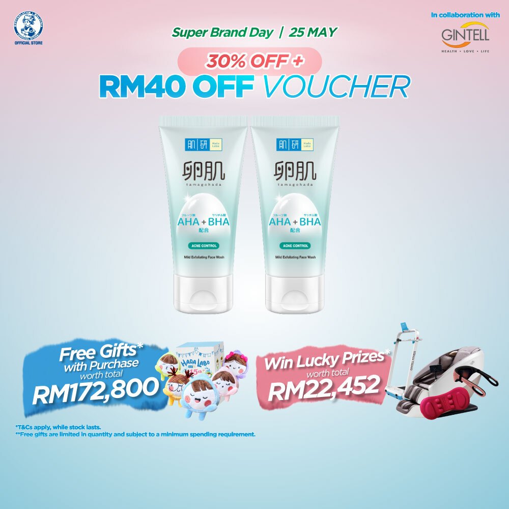 Hada Labo AHA/BHA Face Wash - Acne Control (130g x 2) | Shopee Malaysia