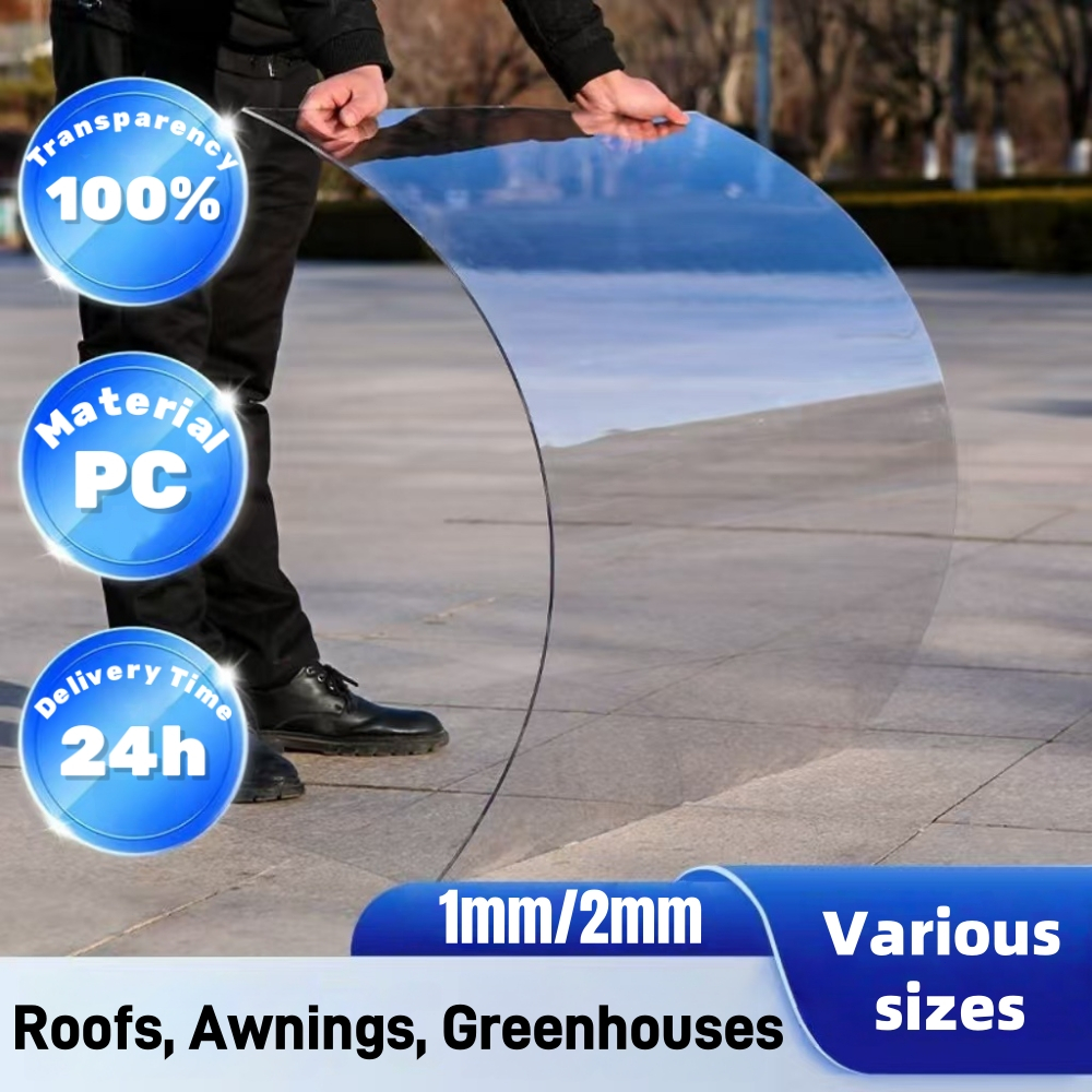 Polycarbonate Sheet/Tebal 1mm/2mm/Pc Flat Transparent Roof/Atap Cerah ...