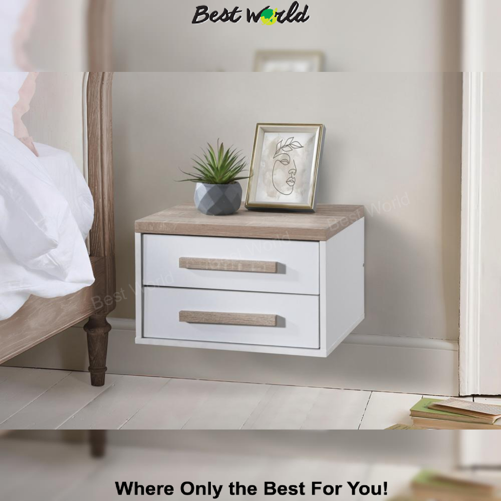 VITA 1 Drawer / 2 Drawers Wall Mounted Night Stand / Meja Sisi Katil Dengan 1 / 2 Laci (NS 8047 ...