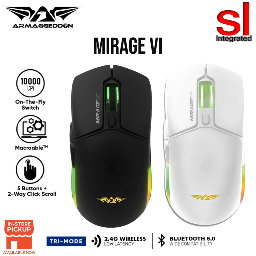 Armaggeddon Mirage VI Tri-Mode Bluetooth Wireless Gaming Mouse -Black ...