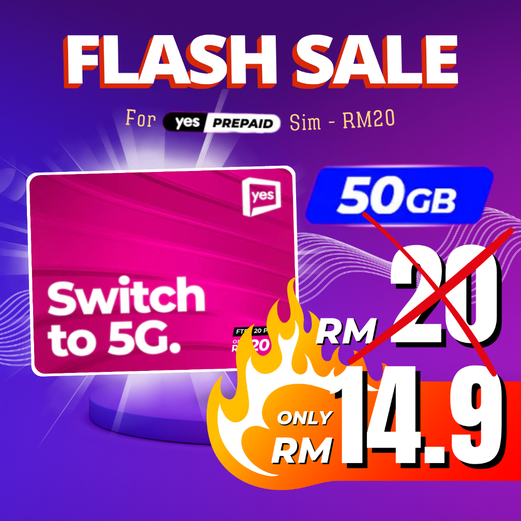 YES FT5G LAGI POWER 35 Simkad Prepaid Postpaid 4G 5G Unlimited Call & Data Hotspot Nombor Baru ...