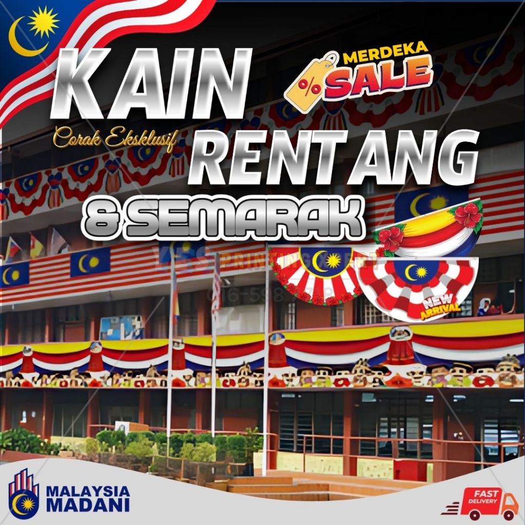 READY STOCK_BENDERA MALAYSIA SAIZ BESAR | JALUR GEMILANG | KAIN RENTANG ...