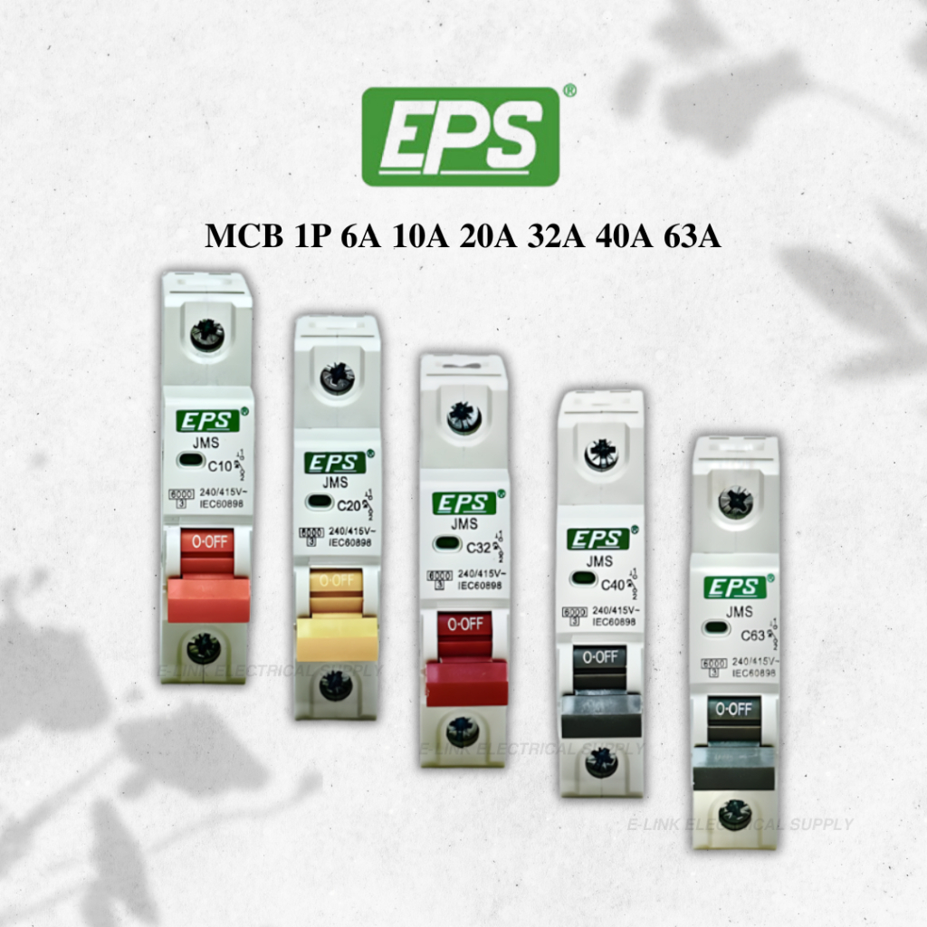 EPS MCB 1Pole / 2Pole / 3Pole / 6A / 10A / 16A / 20A / 32A / 40A / 63A (6KA) JMS SERIES | Shopee ...