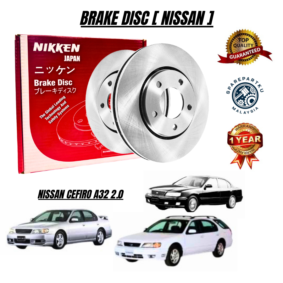 NIKKEN JAPAN CEFIRO A32 2.0 FRONT BRAKE DISC ROTOR PREMIUM QUALITY MADE ...