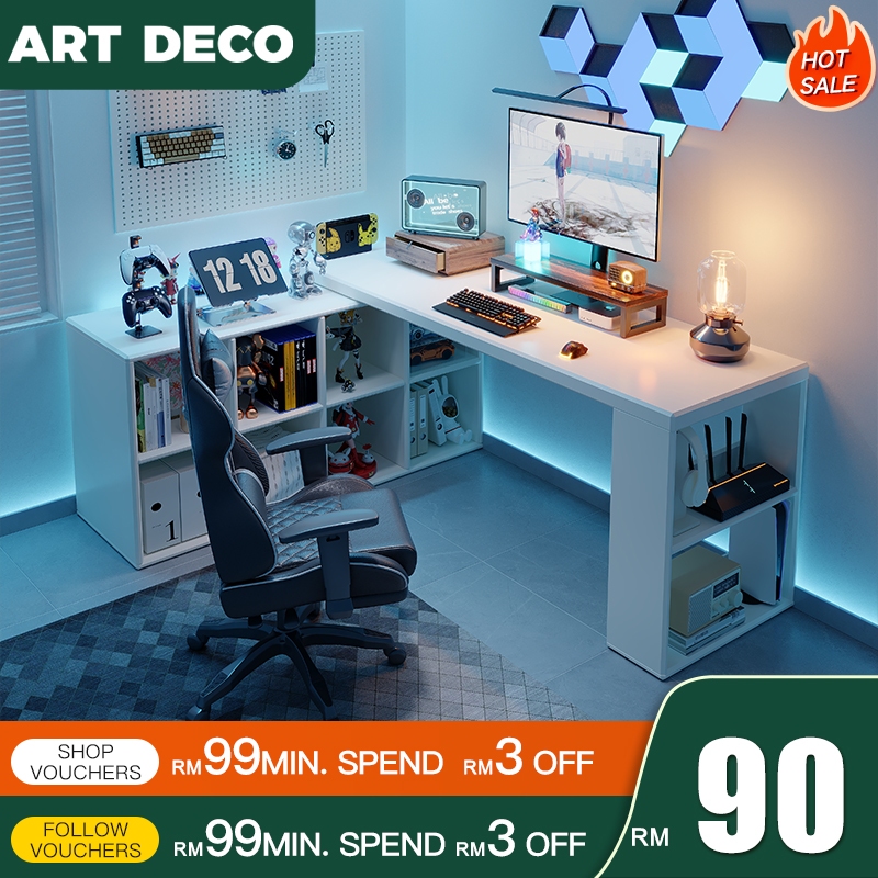 Gaming Table Meja Gaming DIY Table Shape Computer Table with Storage ...