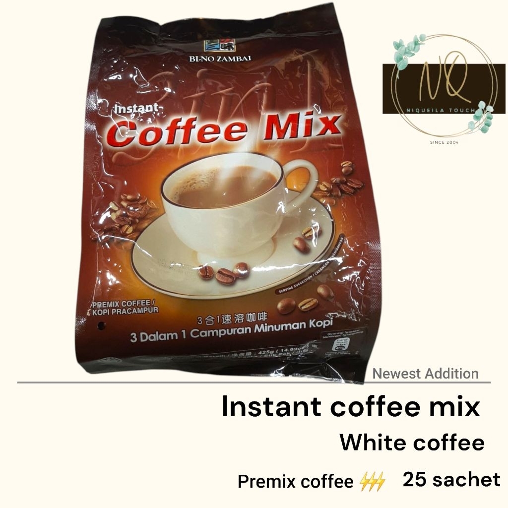 COFFEE MIX WHITE COFFEE 3in1 17gx25 sachet (BINO ZAMBAI) | Shopee Malaysia