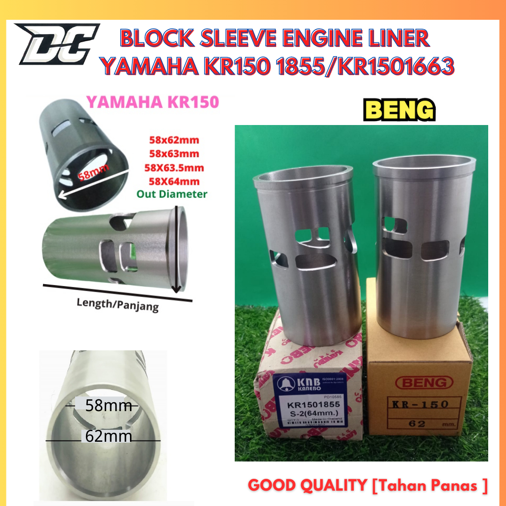 Kawasaki KR150 - 【KNB/ BENG】LINER Cylinder Silinder Enjin (Single R ...