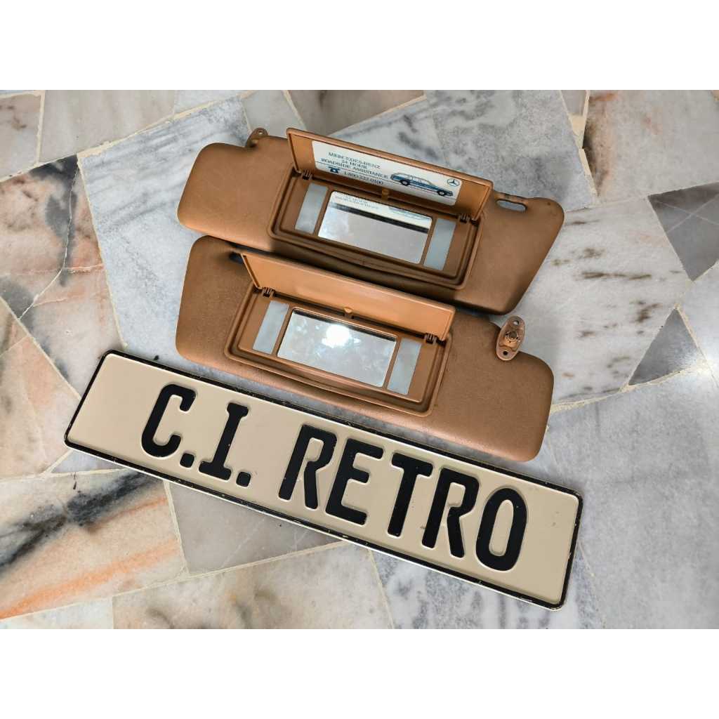 W124 SUN VISOR SHADE VANITY MIRROR LAMP SAND BEIGE MERCEDES BENZ ...