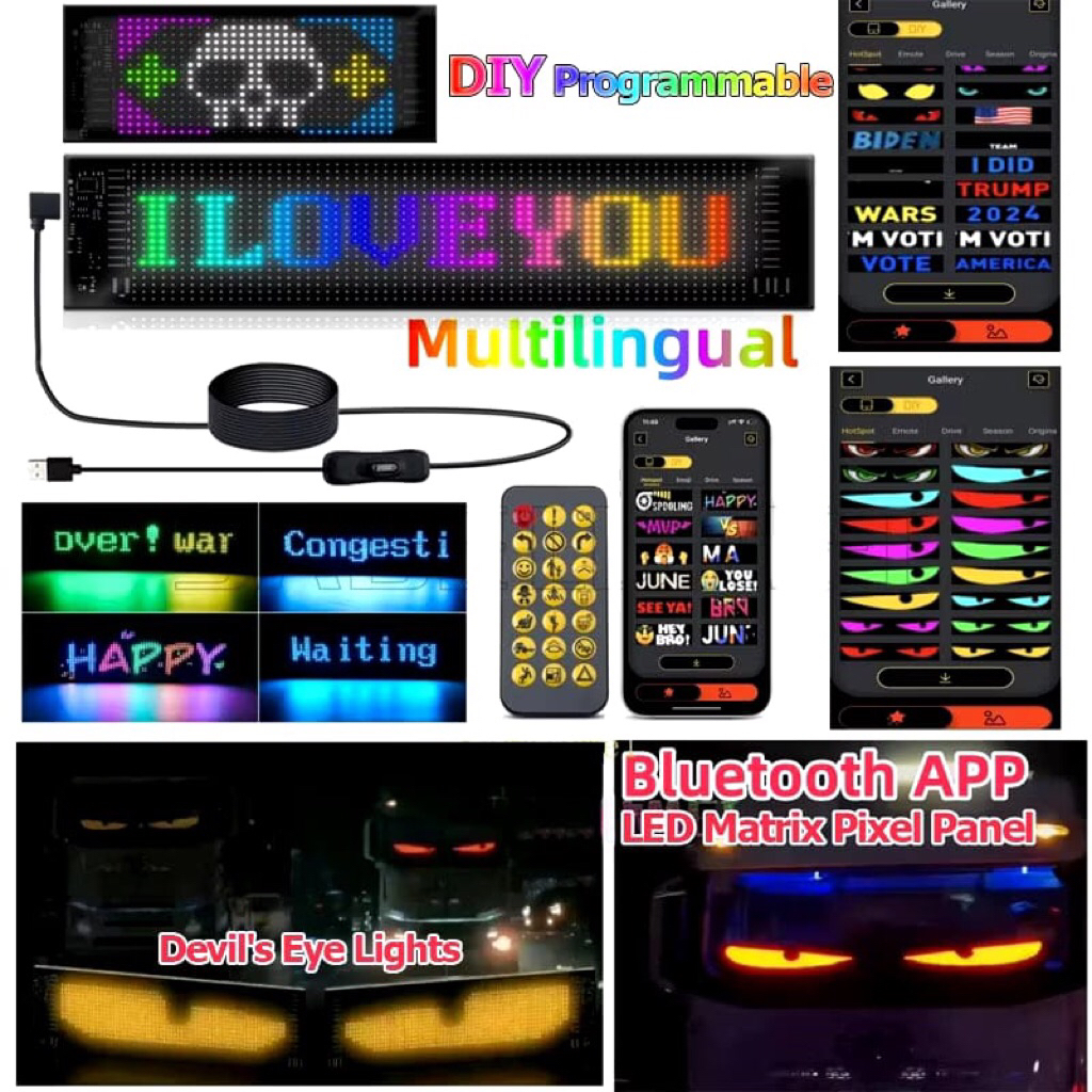 LED Matrix Pixel Panel Bluetooth APP USB Flexible Addressable RGB ...