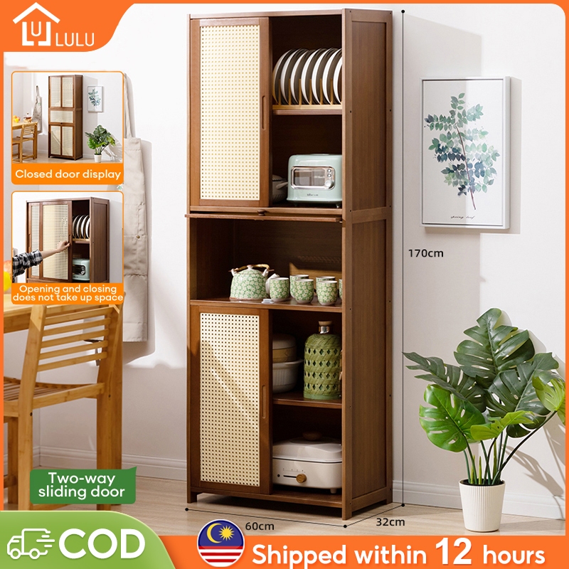 LULU Kitchen Storage Cabinet Kabinet Rak Dapur 3/4/5/6/7 Layers Bamboo ...