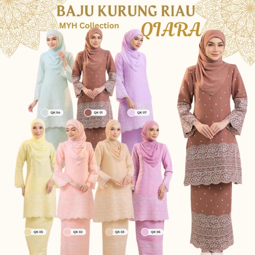 RAYA 2025 Baju Kurung Riau Qiara By Anggun SAIZ XS-5XL material lace organza embroidery | Shopee ...
