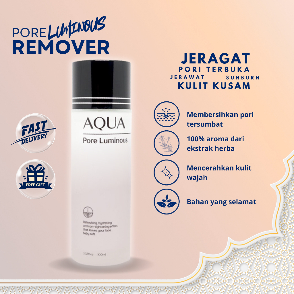 AQUA PORE LUMINOUS REMOVER TUTUP PORI TERBUKA JERAWAT JERAGAT PORE ...