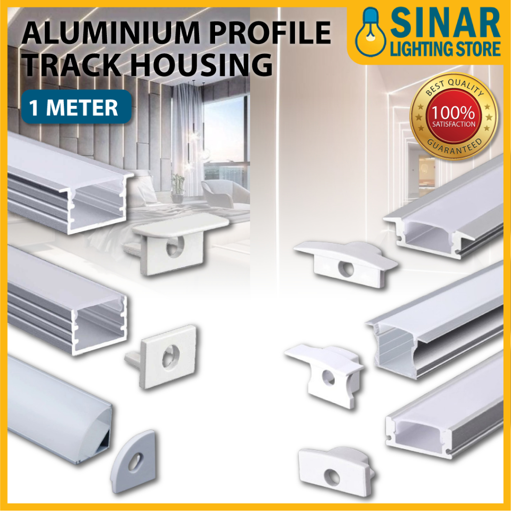 Aluminium Profile Channel Black & Silver 1 Meter Strip Light Casing ...