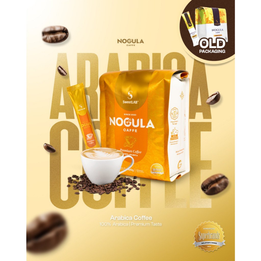 SWEETLAB NOGULA CAFFE Arabica Low Sugar Coffee Kopi Nogula Cafe 3 in 1 ...