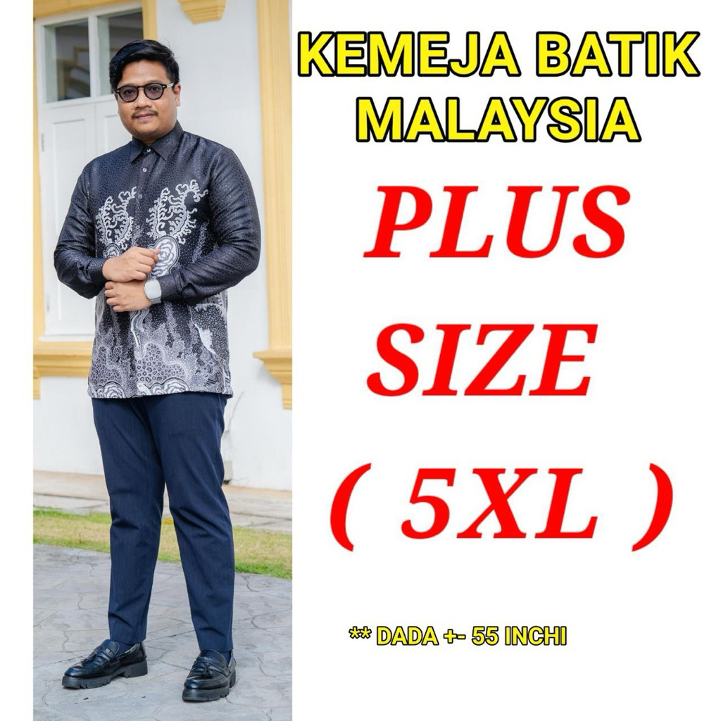 Kemeja Batik PLUS SIZE (5XL) (kemeja batik malaysia / Plus size ...