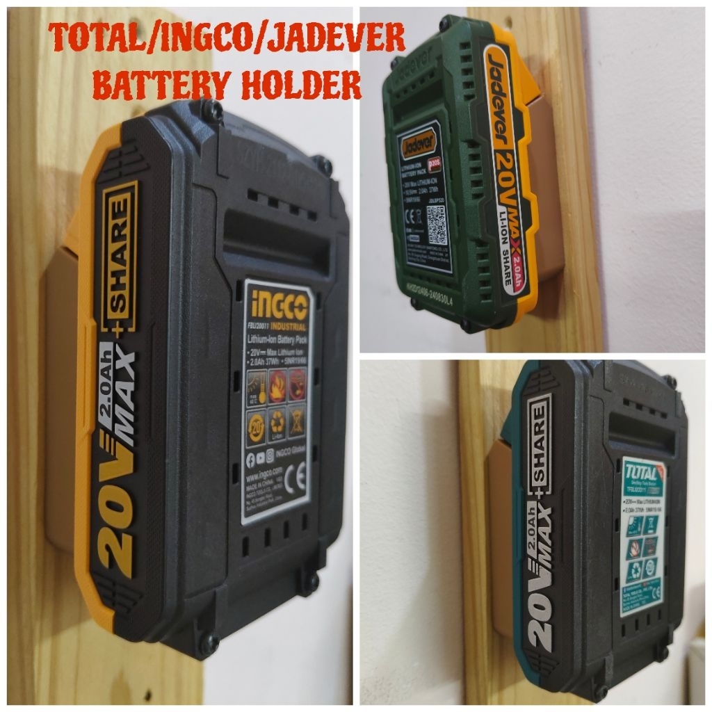 TOTAL/INGCO Li-ion Battery Holder (4 Pcs) Fits All Drill Cordless Power ...